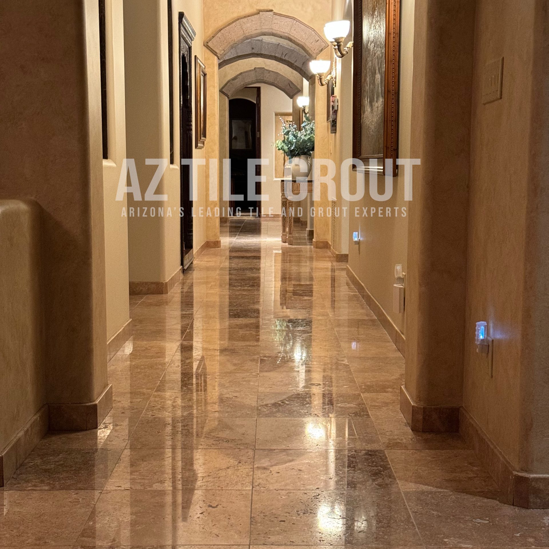 Travertine Polishing Service - AZ Tile Grout Cleaning & Restoration